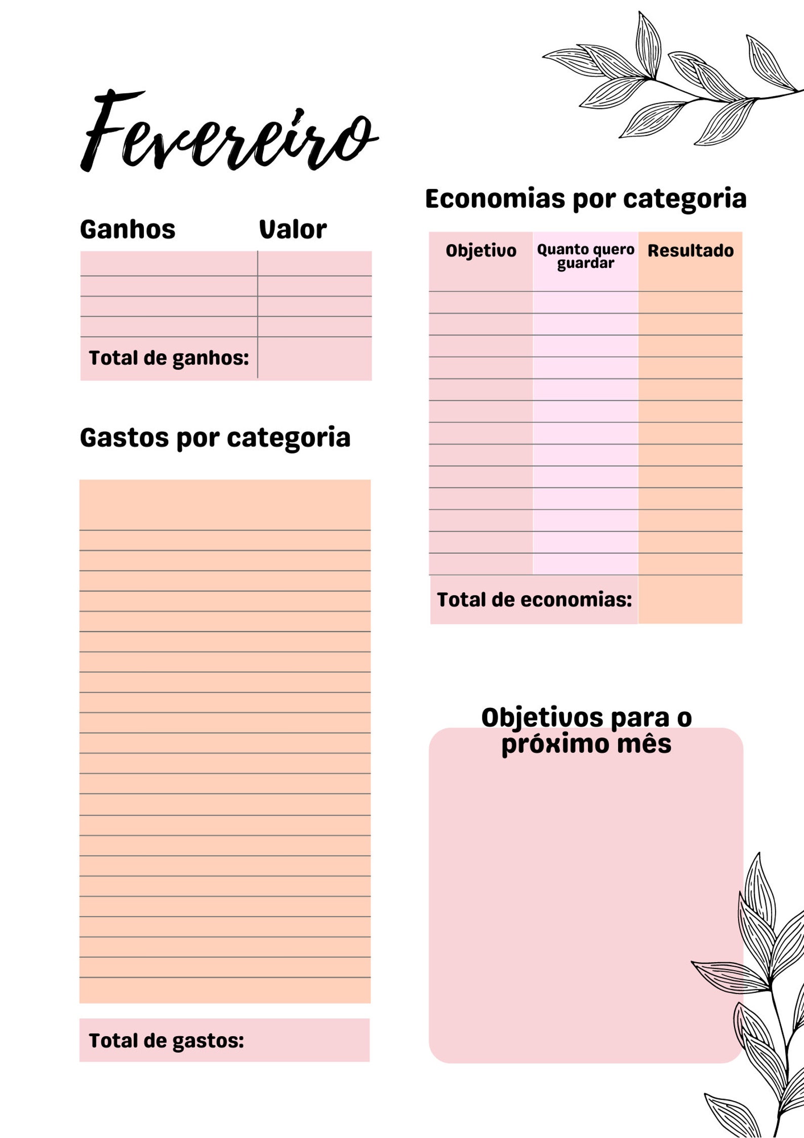 Planner Financeiro Para Imprimir - RETOEDU