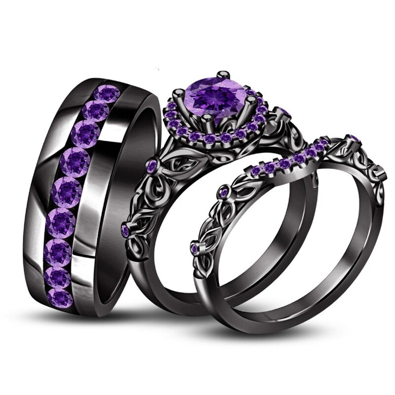 Purple Wedding Ring - Etsy