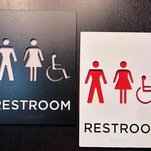 ADA Braille Restroom Sign - the Basics Cutaway With Customizable Insert ...