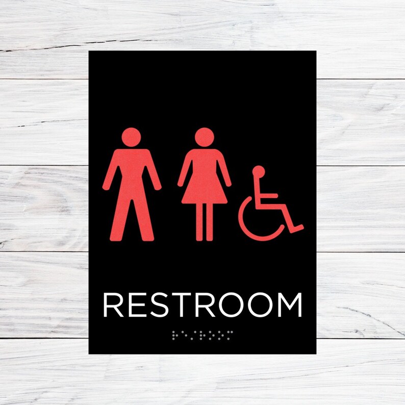 ADA Compliant Restroom Signs. You Can Personize Your Space by Adding ...