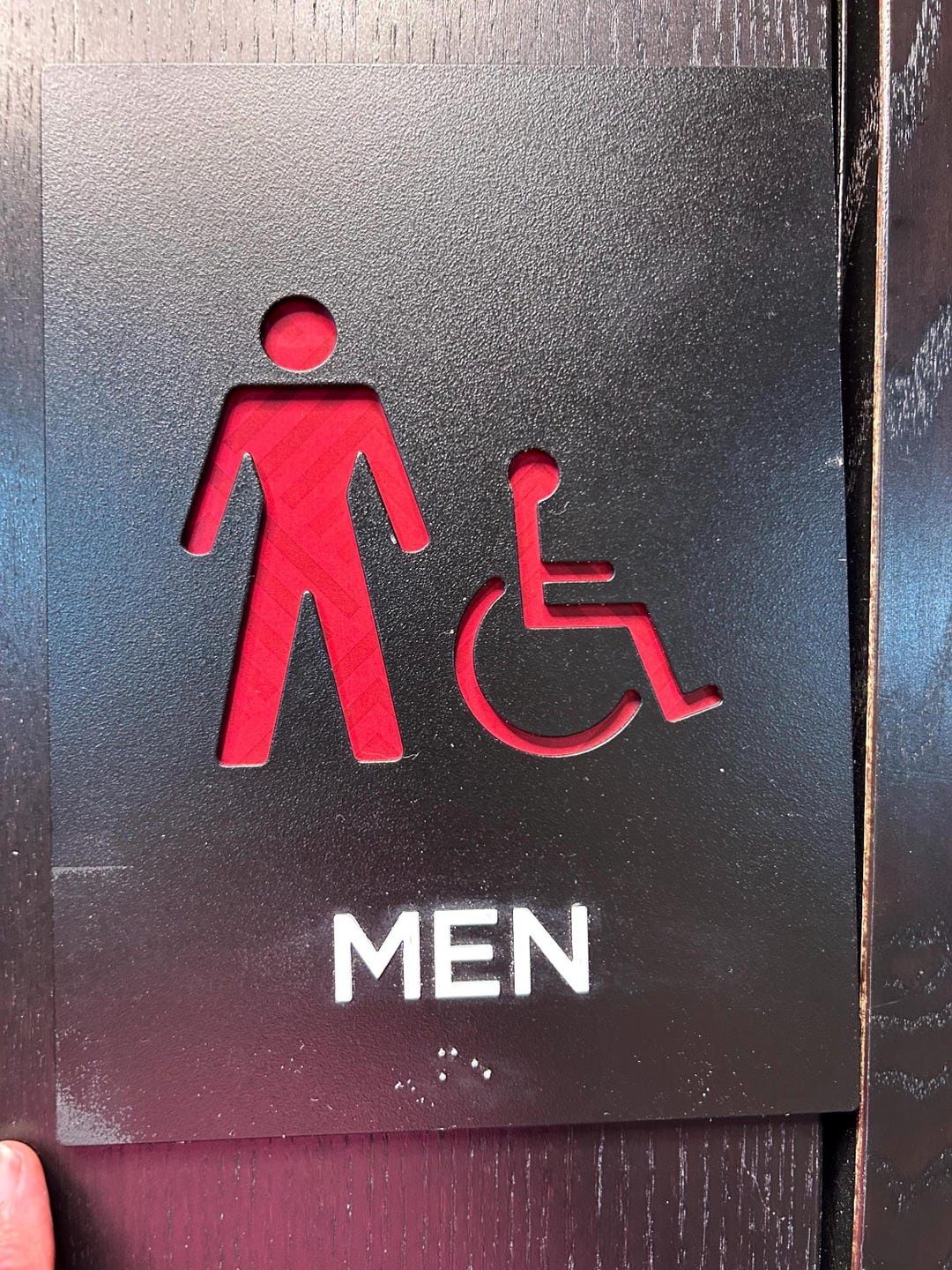 ADA Braille MEN Restroom Sign - the Basics Cutaway With Customizable ...