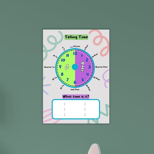 Telling Time Chart - Etsy
