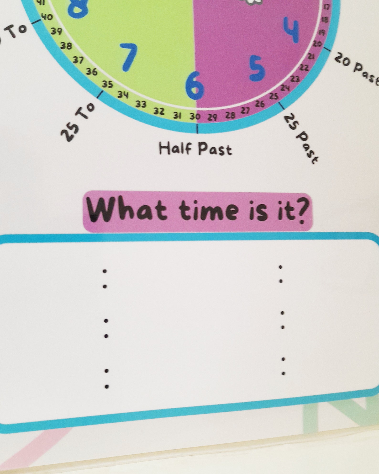 Telling Time A3 Wall Chart Kids Clock Poster KS1 Kids - Etsy Canada