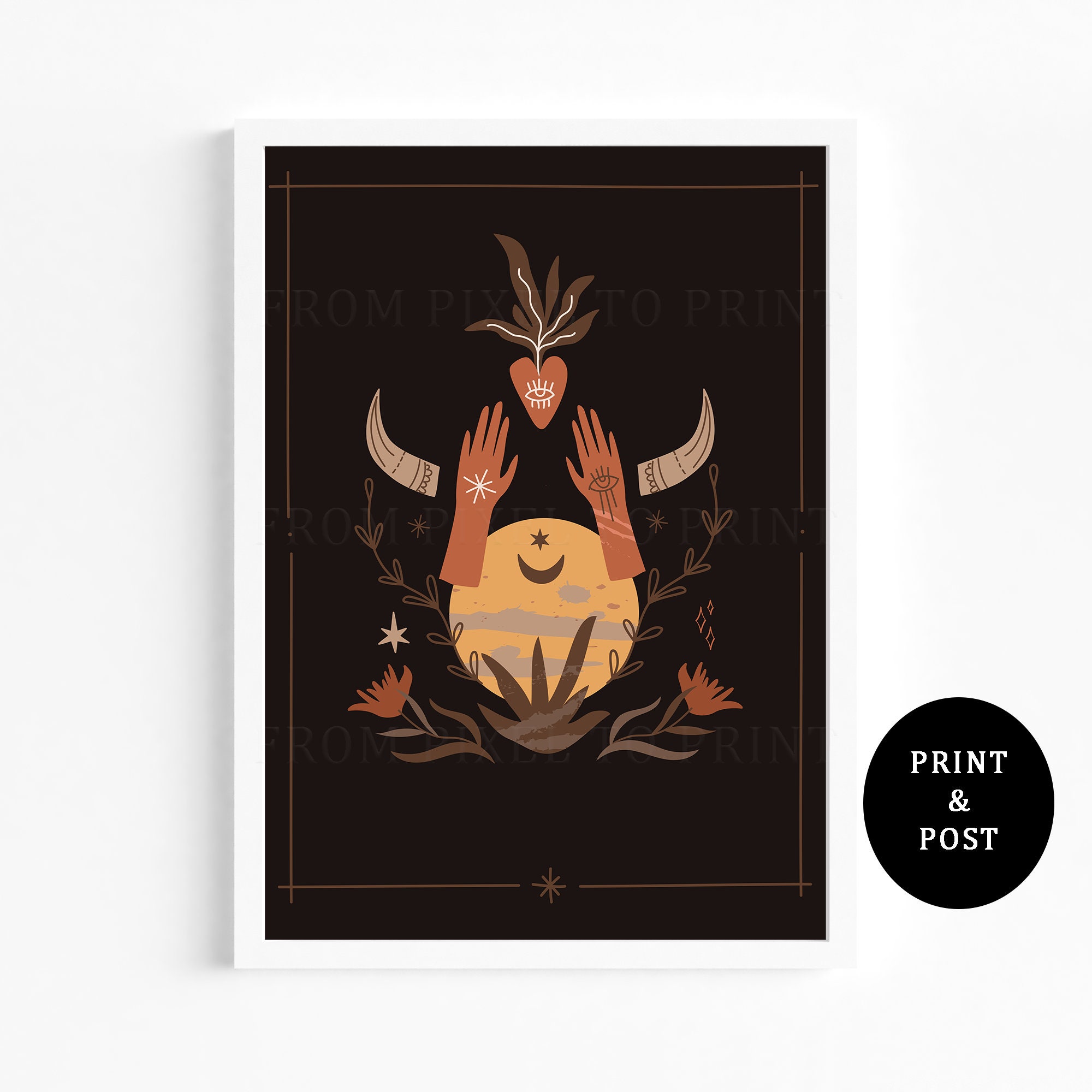 182. Boho Desert Indie Boho Western Art - A3, A4, A5 - Abstract Desert ...