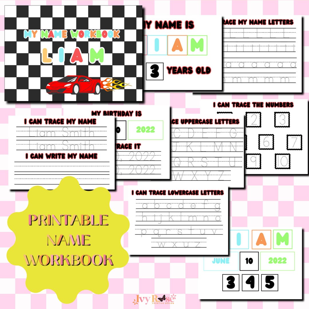 Personalized Printable Workbook | Tracing and Writing Name Notebook ...