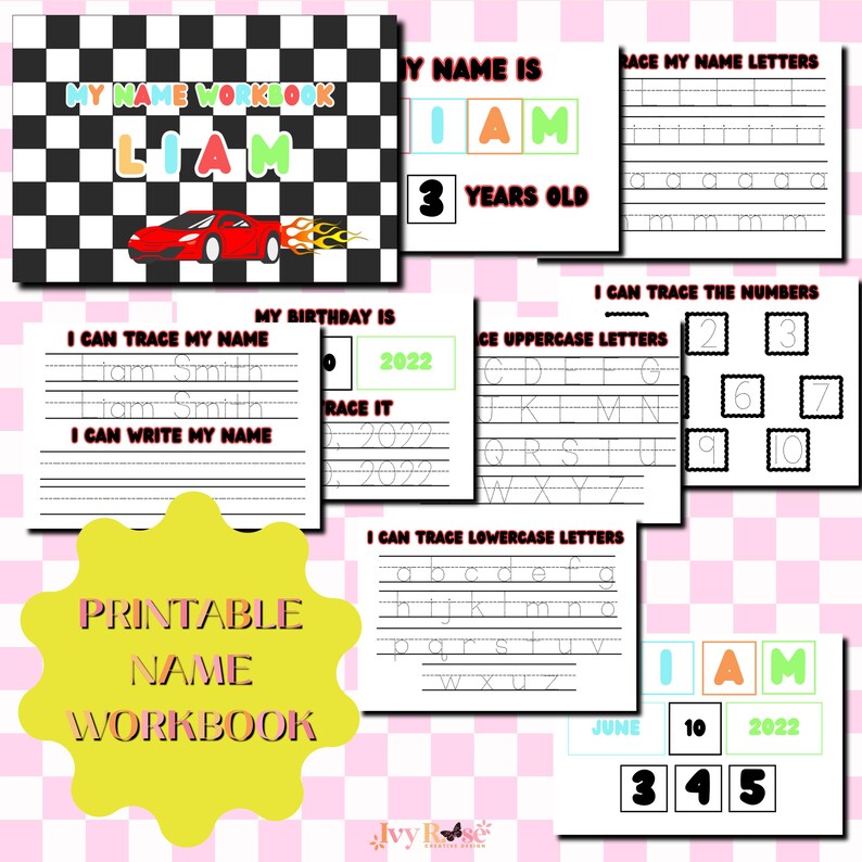 Personalized Printable Workbook | Tracing and Writing Name Notebook ...