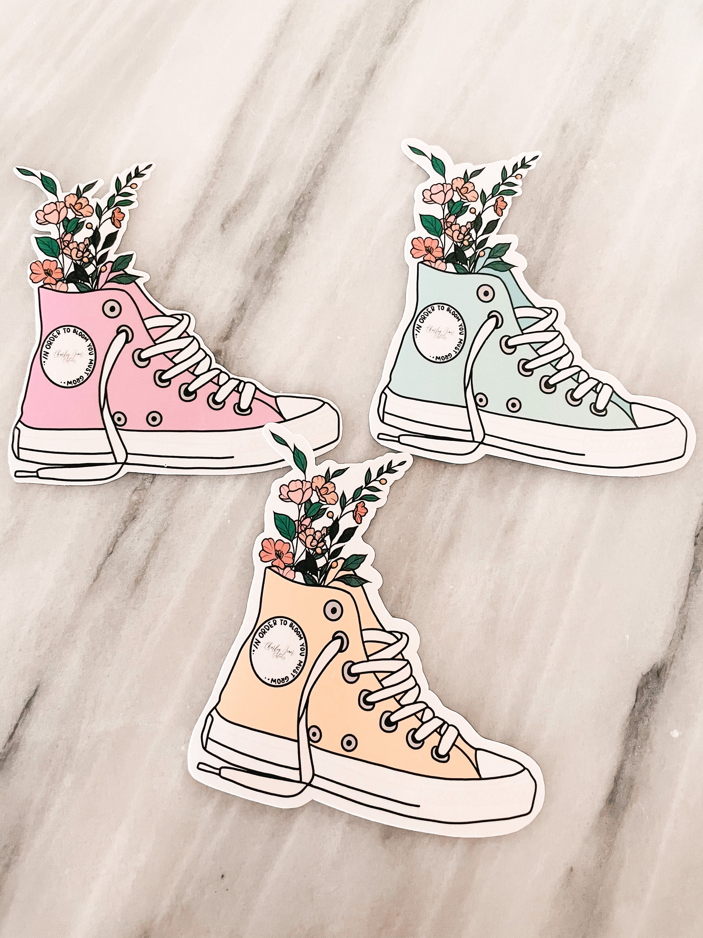 Floral Converse Sticker Waterproof Vinyl Decal Yellow - Etsy UK