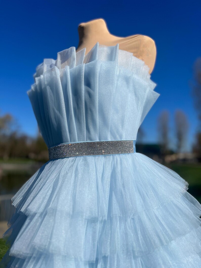 Gorgeous Sick Fluffy Blue Dress,light Blue Ball Gown,multilayer Corset ...