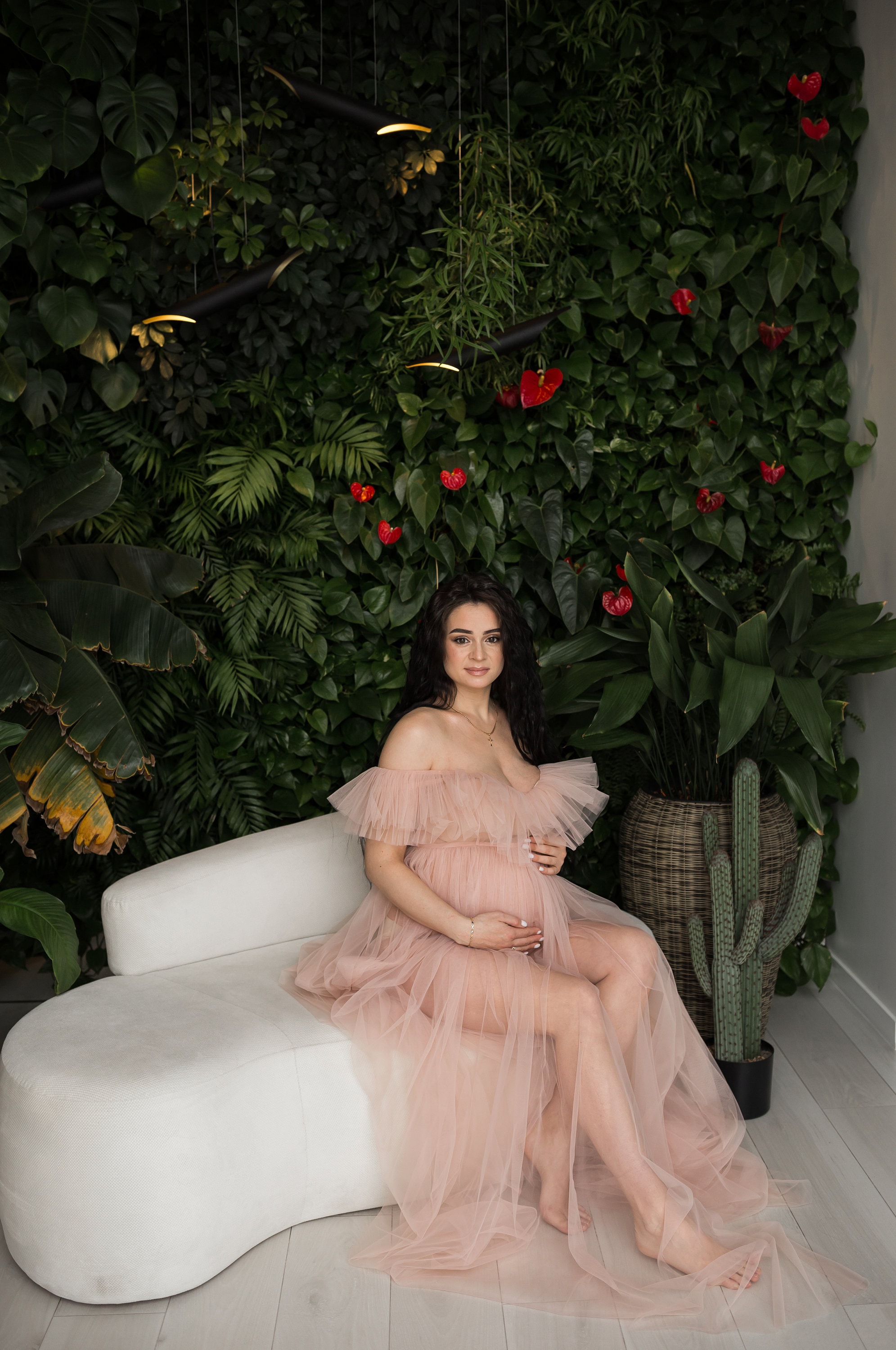 Negligee for Pregnant Women. Long Maternity Robe. Bathrobe With Tulle ...