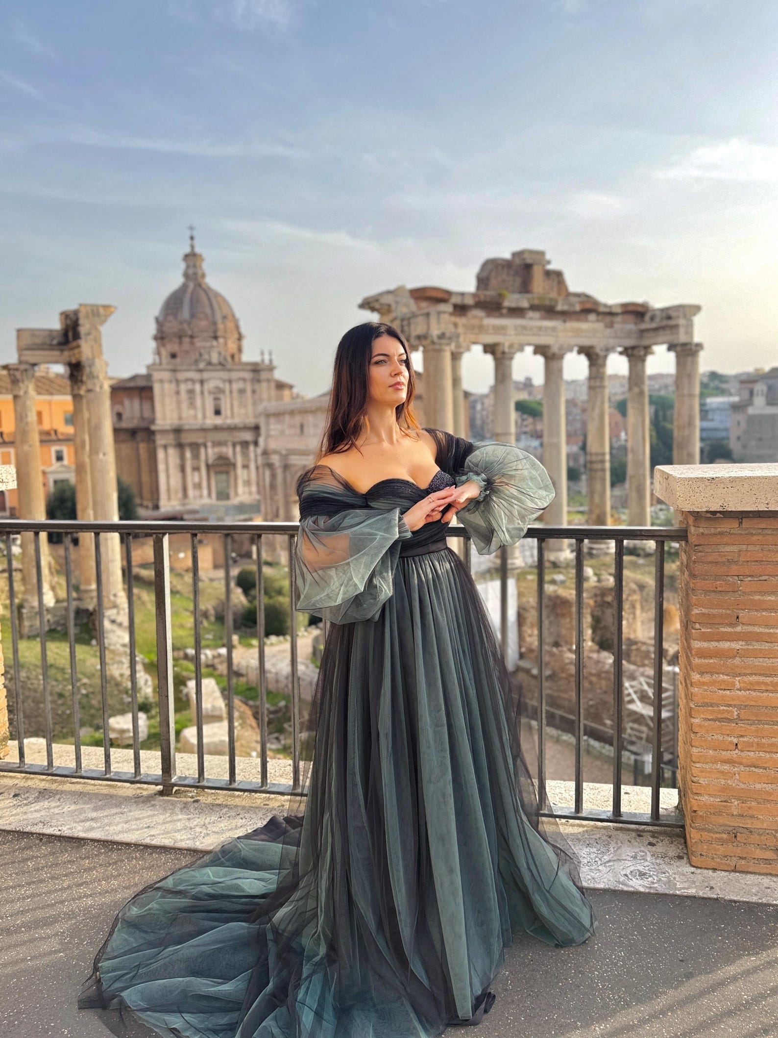 Gothic Ombre Dress.green Dress for a Photo Shoot in the Forest ...