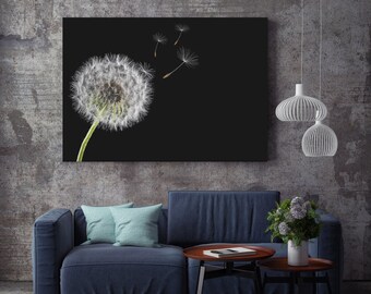 Single Dandelion Closeup, Flying Dandelion Flower, Housewarming Gift ...