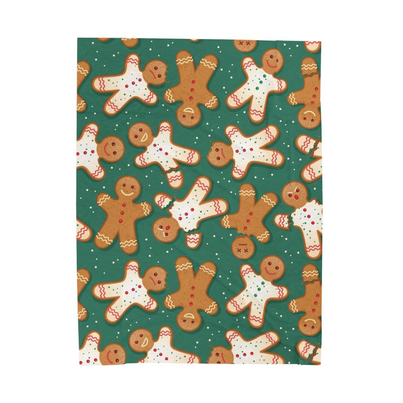 Gingerbread Men Velveteen Plush Blanket - Etsy