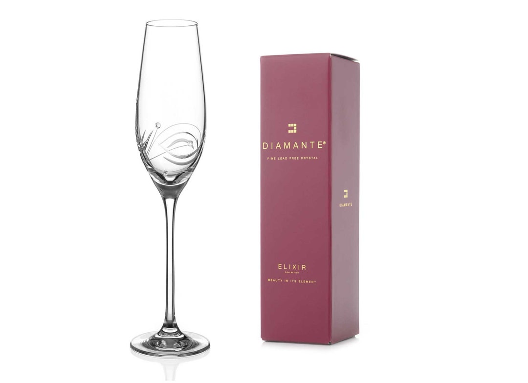 DIAMANTE Champagne Flutes Hand Cut and Embellished With Diamante ...