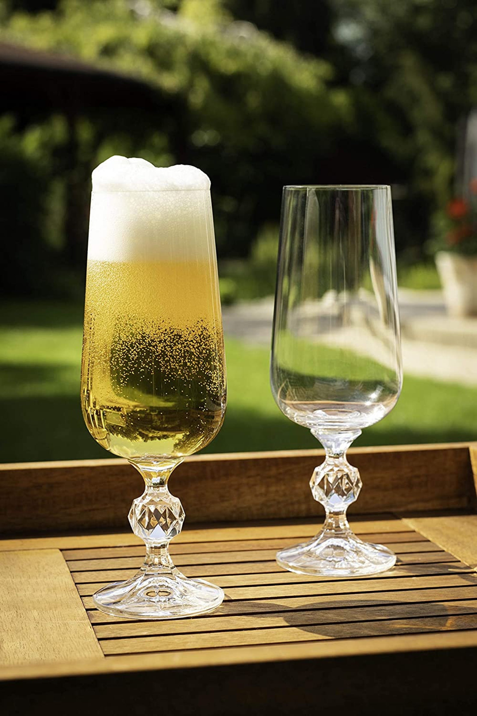 Crystal Beer Chalice Glasses 'claudia' ,ball Stemmed Beer Glass, Lead ...