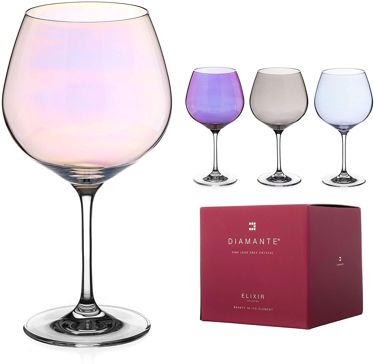 DIAMANTE Crystal Coloured Gin Copa Glass Set Set of 4 Mixed | Etsy UK