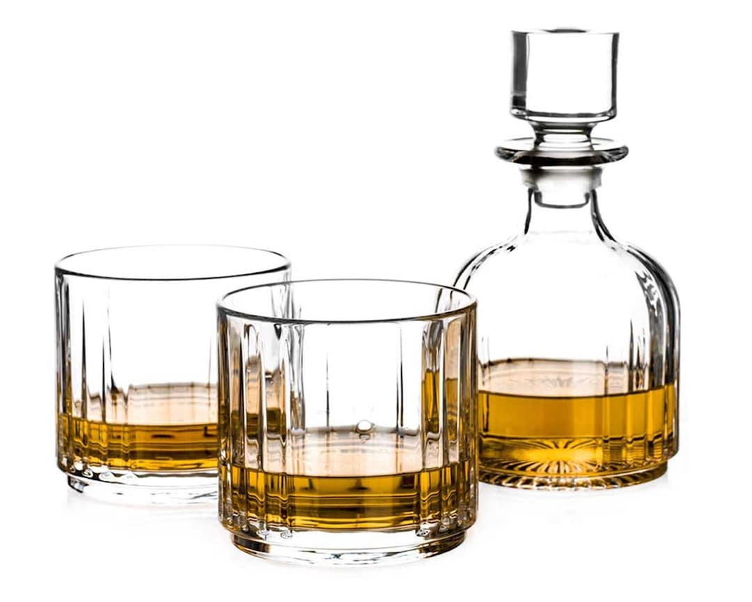 Crystal Whisky Set, Combo Stackable 3 Piece Whisky Set With 1 Decanter ...