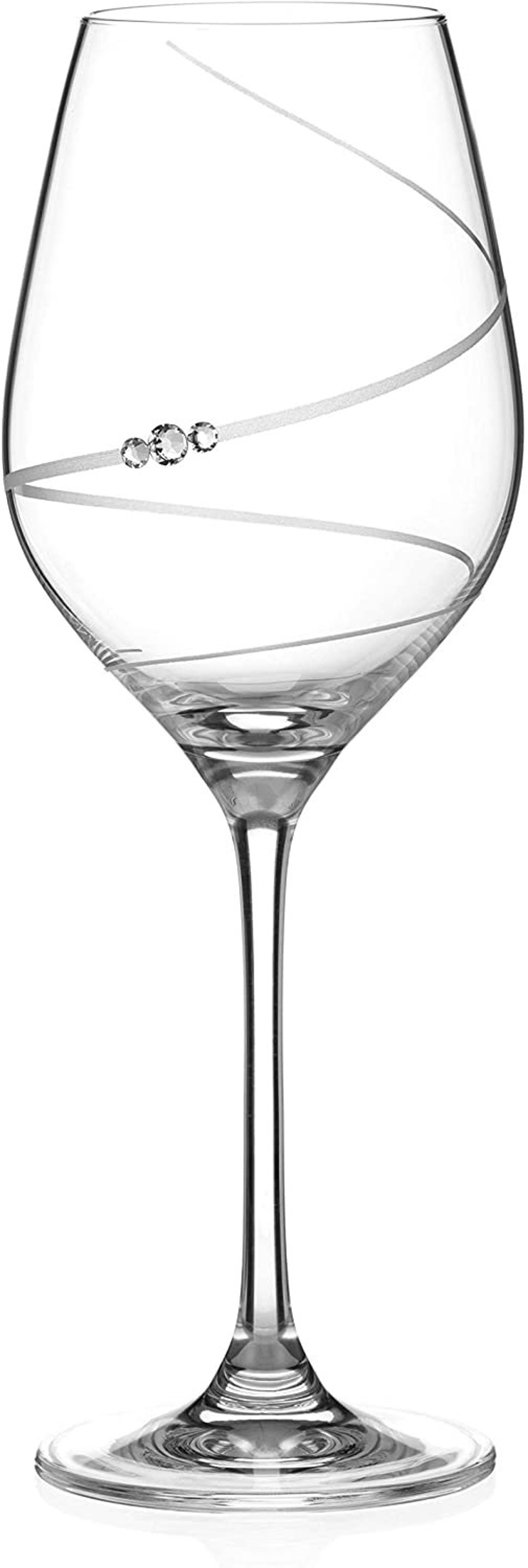 DIAMANTE Swarovski Wine Glasses Pair - ‘toast Swirl’- Embellished With ...