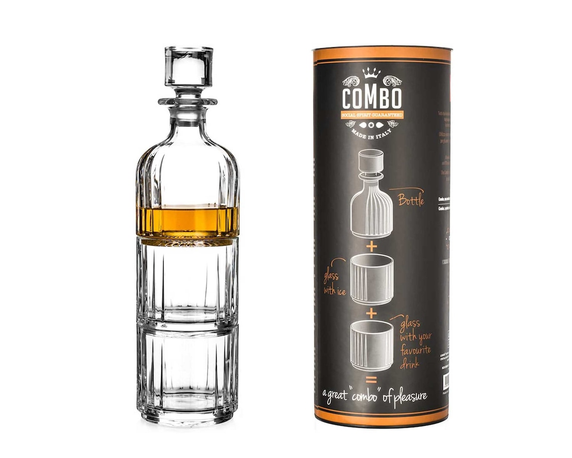 Crystal Whisky Set Combo Stackable 3 Piece Whisky Set With 1 | Etsy