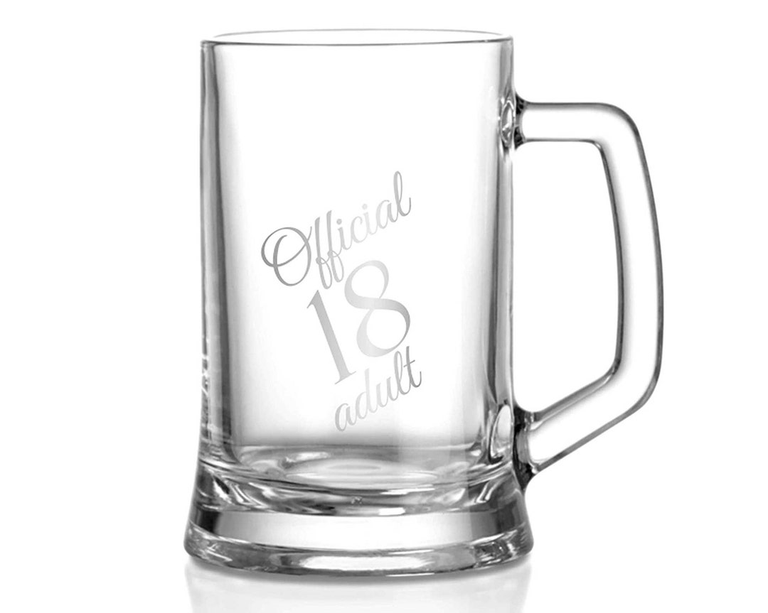 18th Birthday Beer Tankard – Beer Mug With ‘’official Adult 18’’ Slogan ...