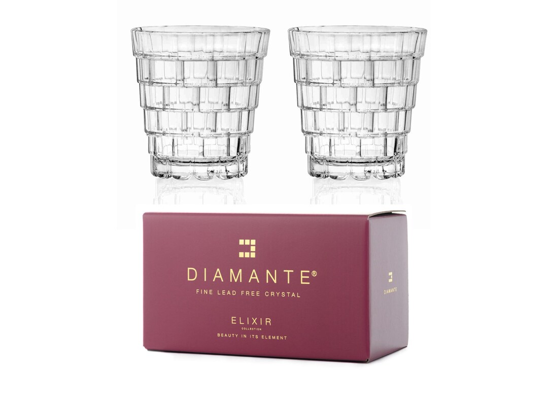 DIAMANTE Universal Stackable Crystal Tumblers - Set of 2 - Etsy
