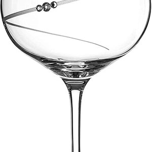 DIAMANTE Swarovski Gin Copa Glass Single With 'silhouette’ Hand Cut ...