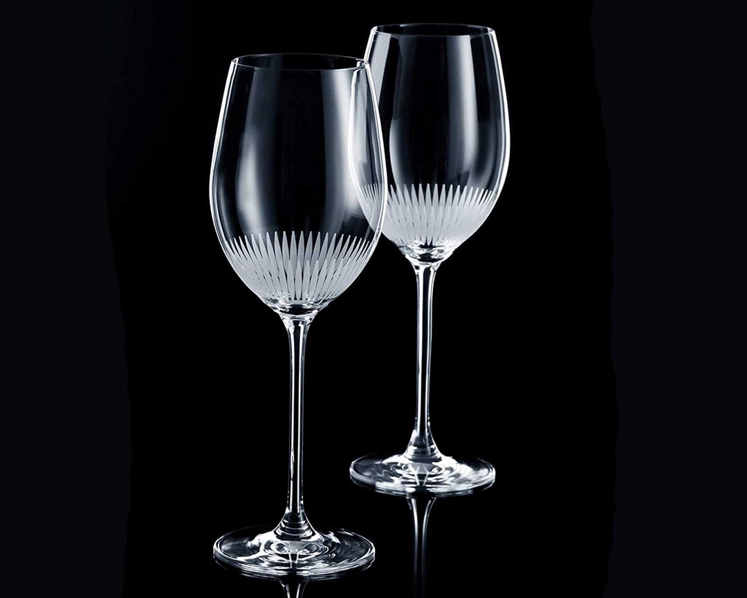 DIAMANTE Red Wine Glasses Pair With ‘milano’ Collection Hand Cut Design ...