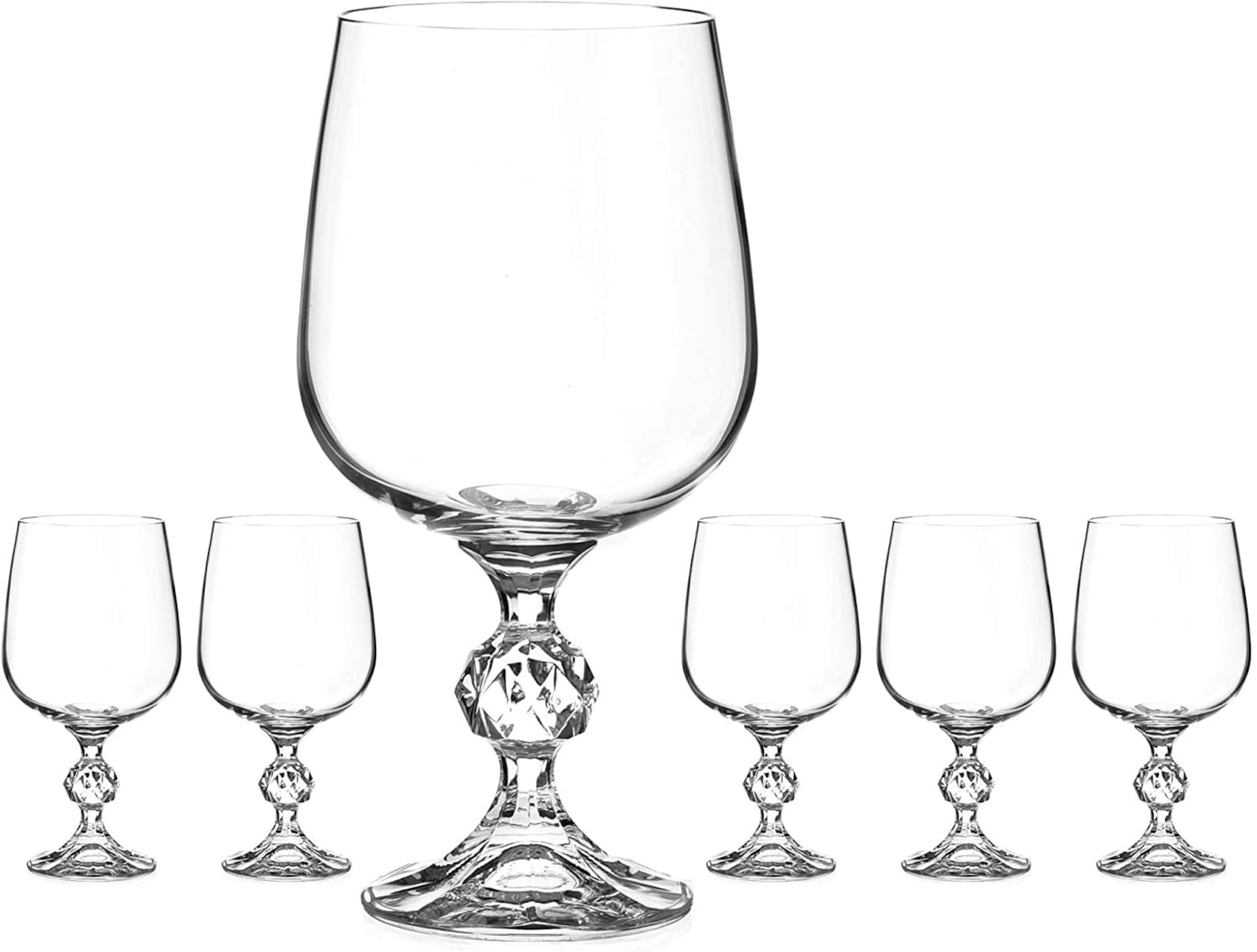 Crystal Red Wine Glasses 'claudia' Vintage Style Ball Stem, Lead Free ...
