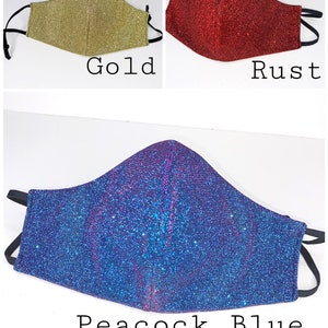 Glitter Face Mask 2 Pack Sparkle Glimmer Iridescent Mask New Colors - Etsy