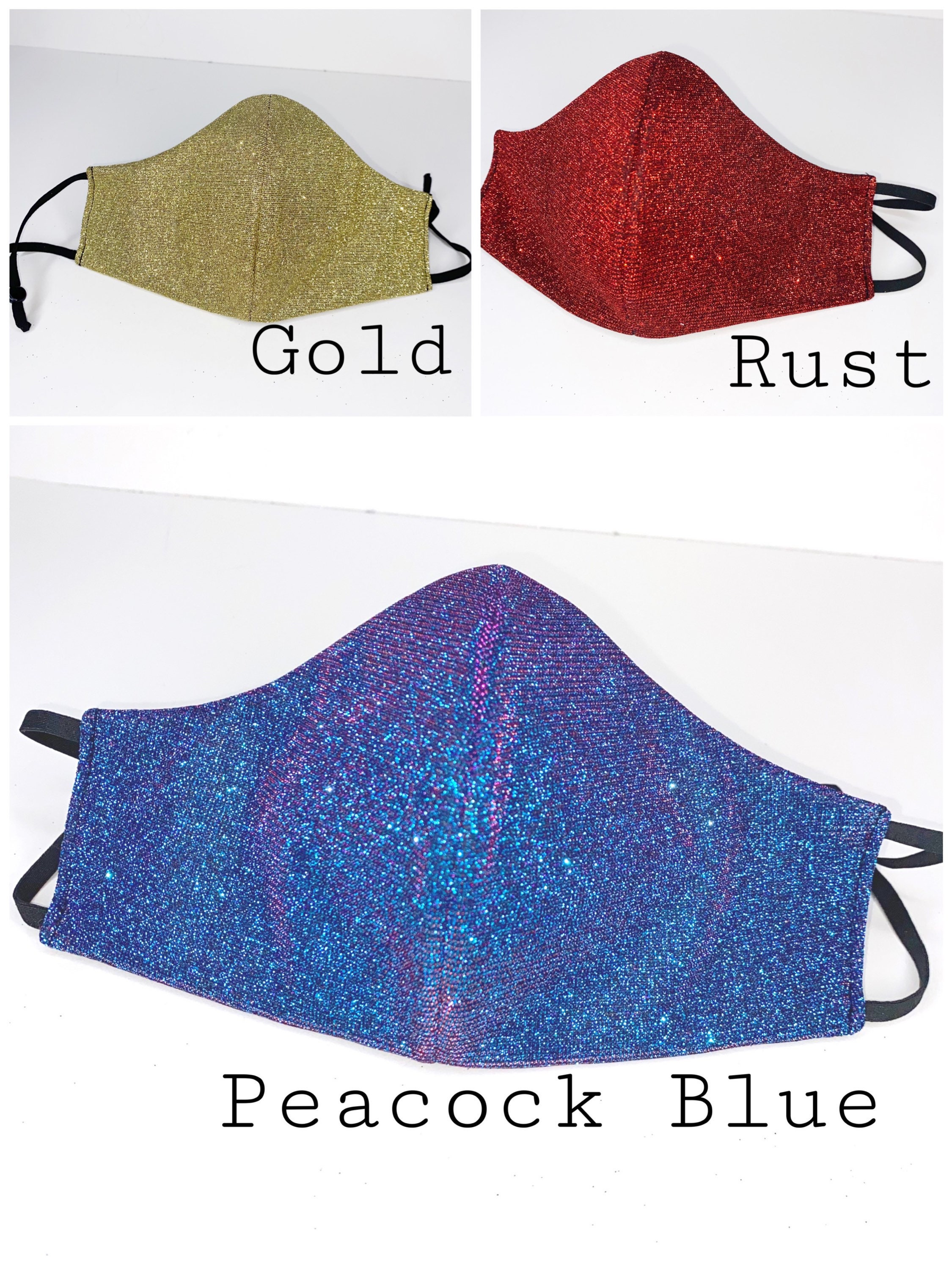 Glitter Face Mask 2 Pack Sparkle Glimmer Iridescent Mask New Colors - Etsy