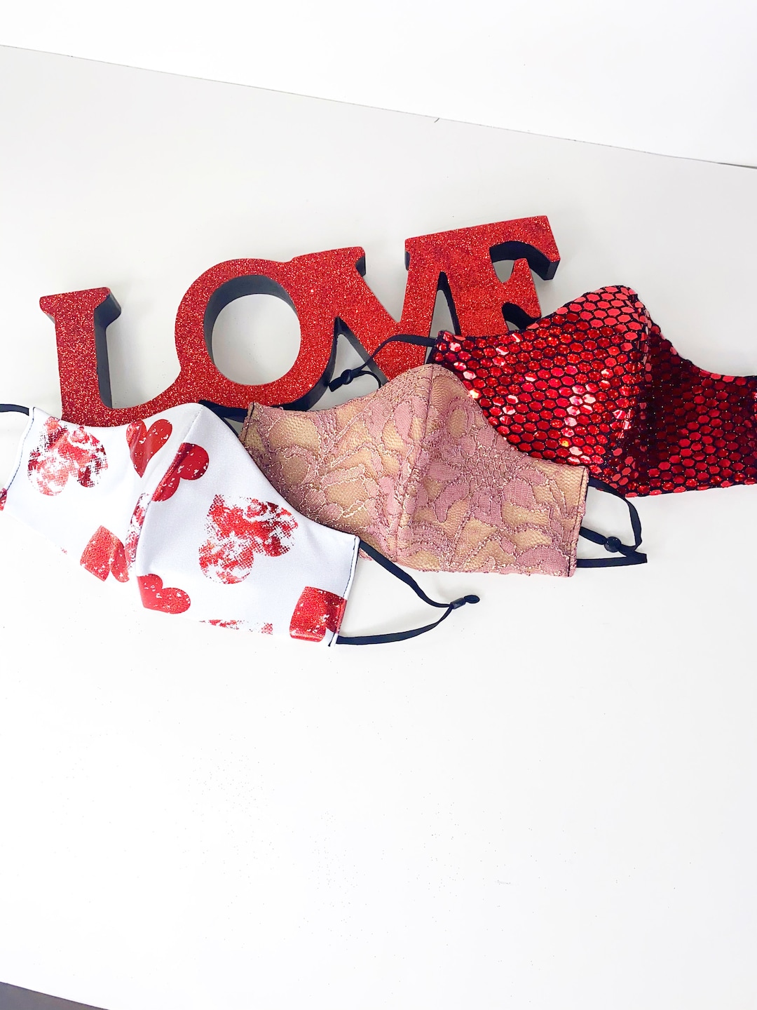 Heart Love Face Mask Valentine Face Mask Women Lace Red Mask With ...