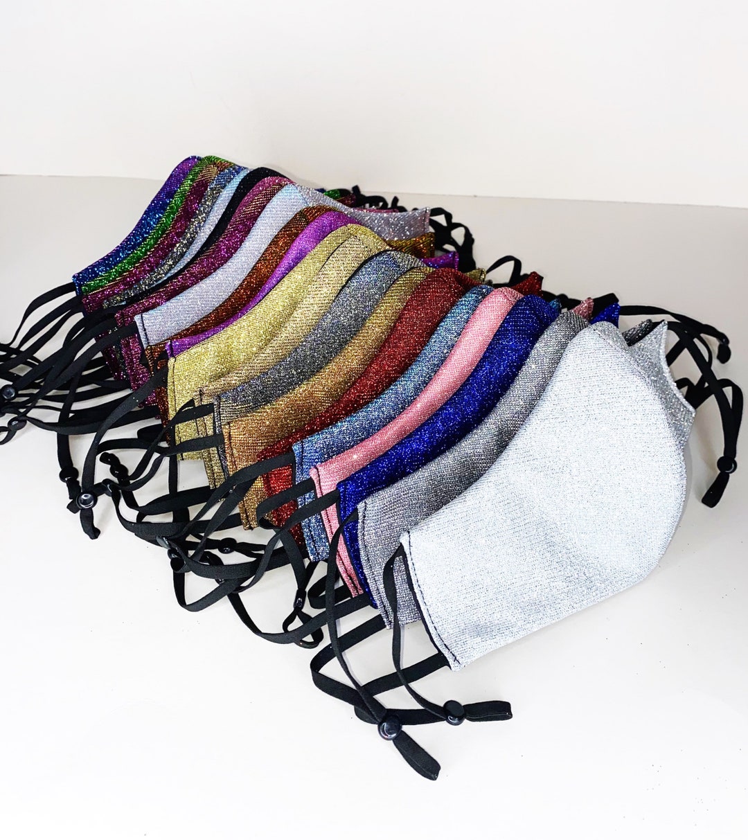 Glitter Face Mask 2 Pack Sparkle Glimmer Iridescent Mask New Colors - Etsy