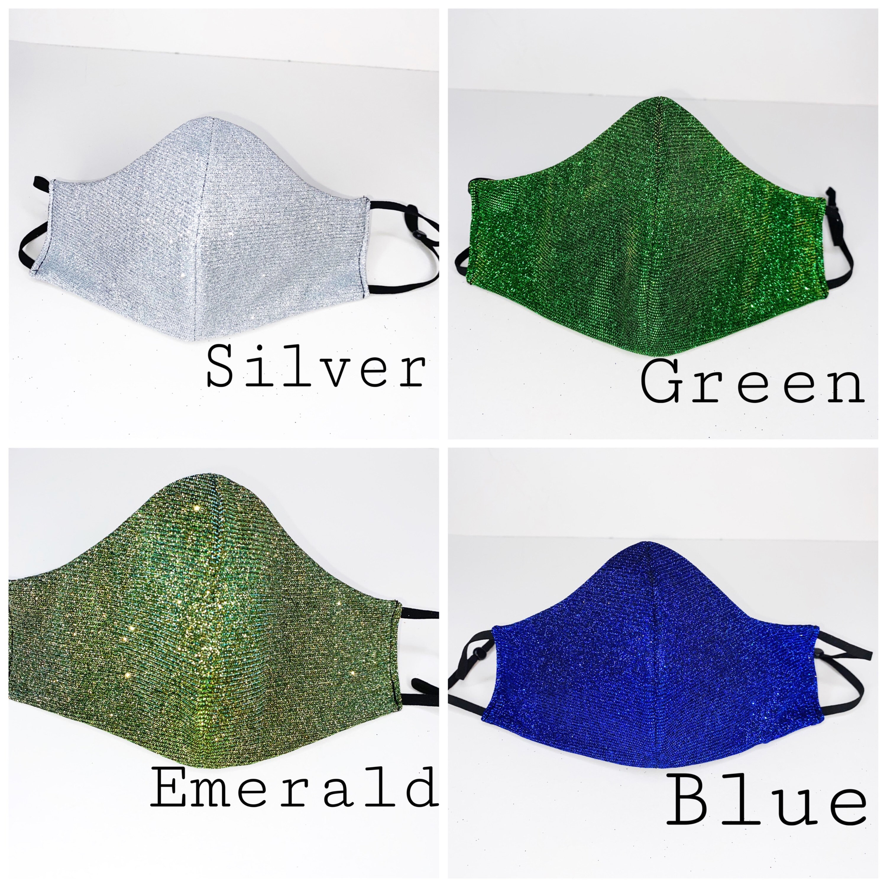 Glitter Face Mask 2 Pack Sparkle Glimmer Iridescent Mask New Colors - Etsy