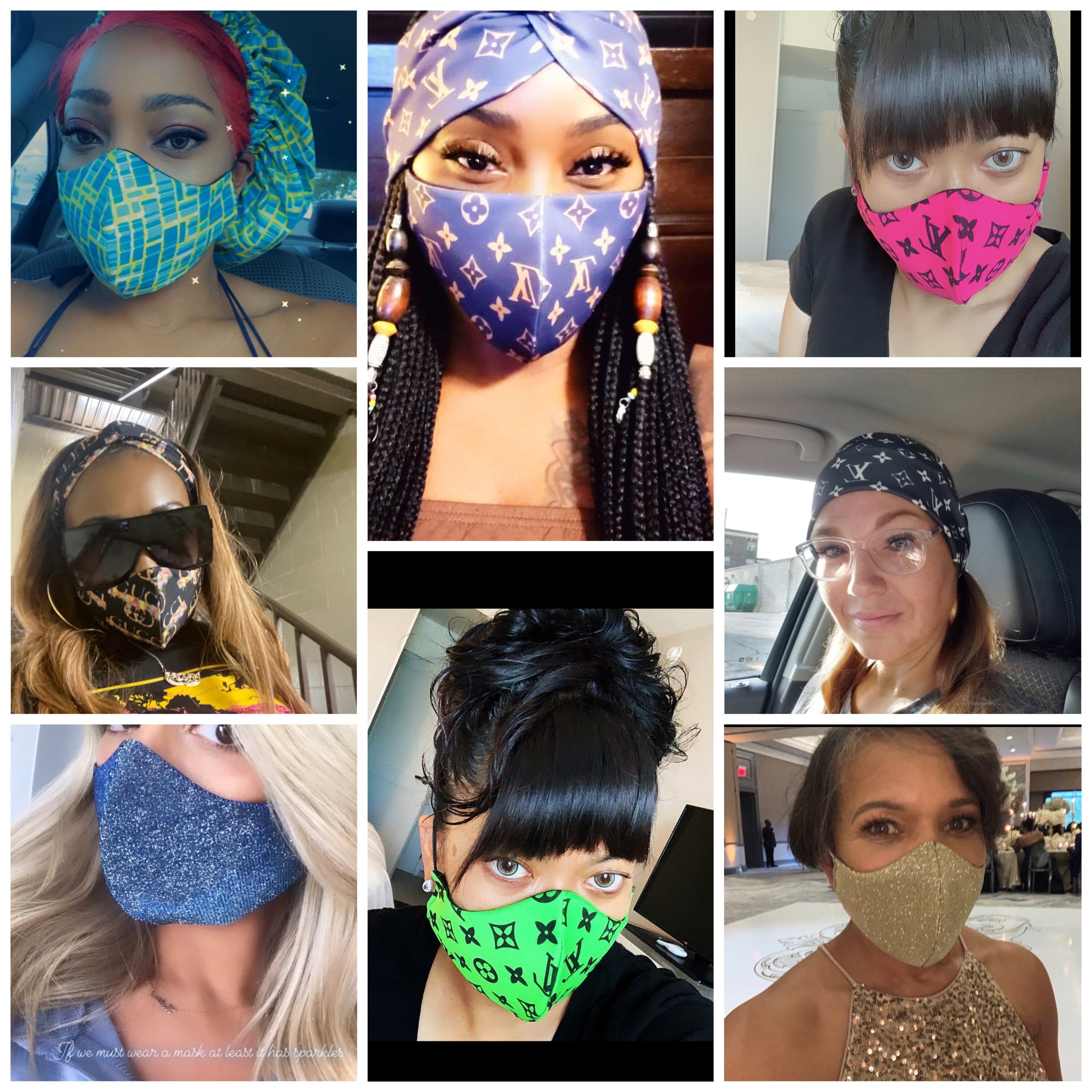 Glitter Face Mask 2 Pack Sparkle Glimmer Iridescent Mask New Colors - Etsy