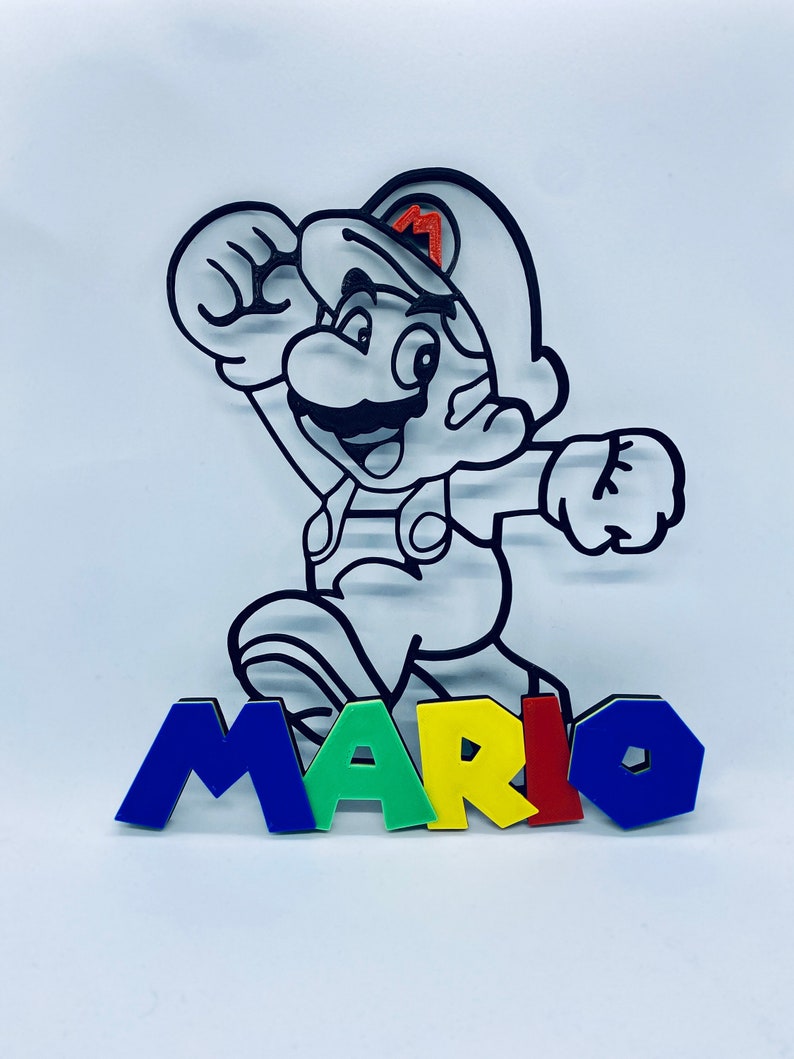 Super Mario Personalized 3D Printed Wall Sign - Etsy