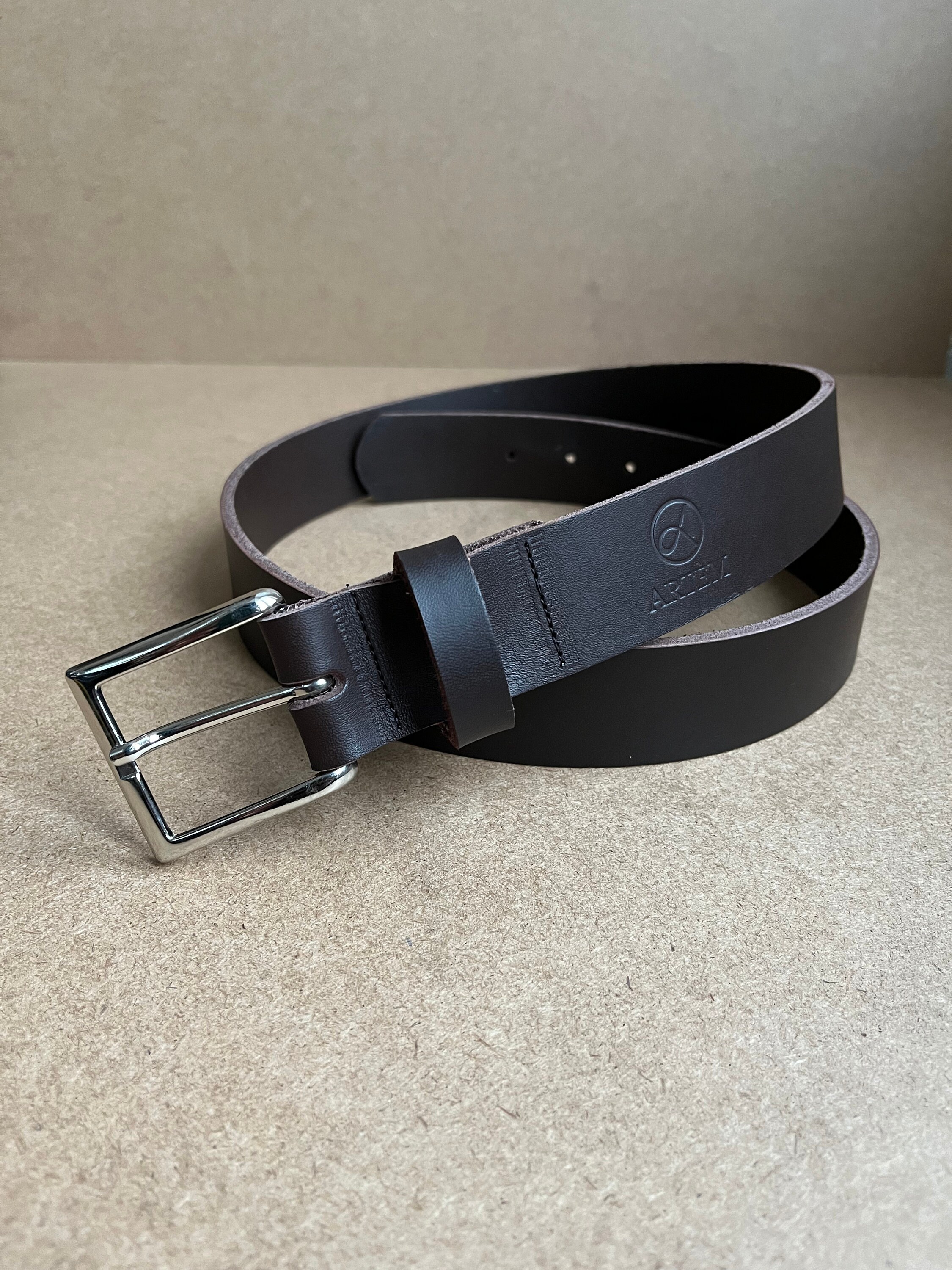 Brown Rugged Italian Leather Belt Handcrafted in Canada. - Etsy