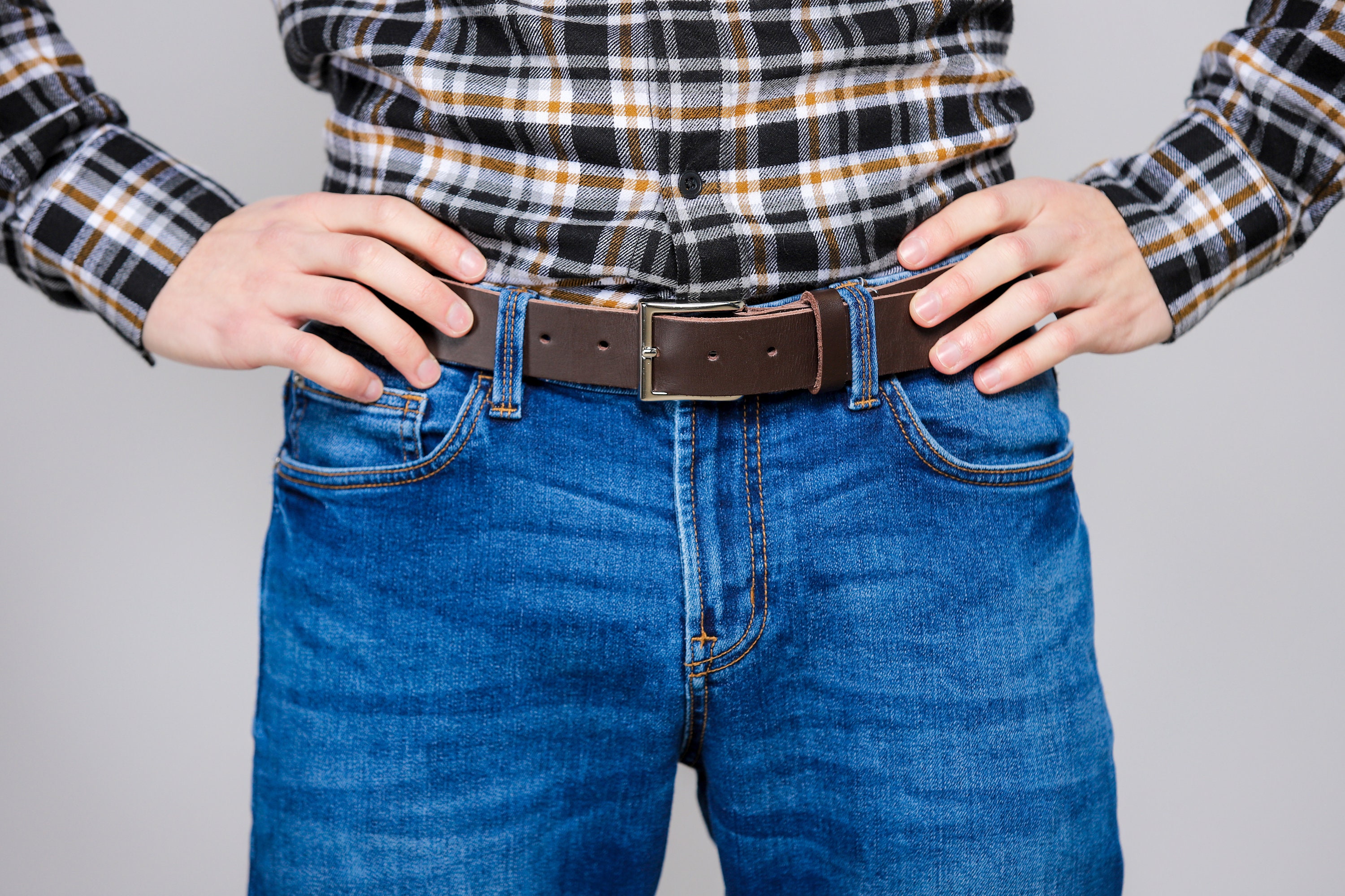 Brown Rugged Italian Leather Belt Handcrafted in Canada. - Etsy