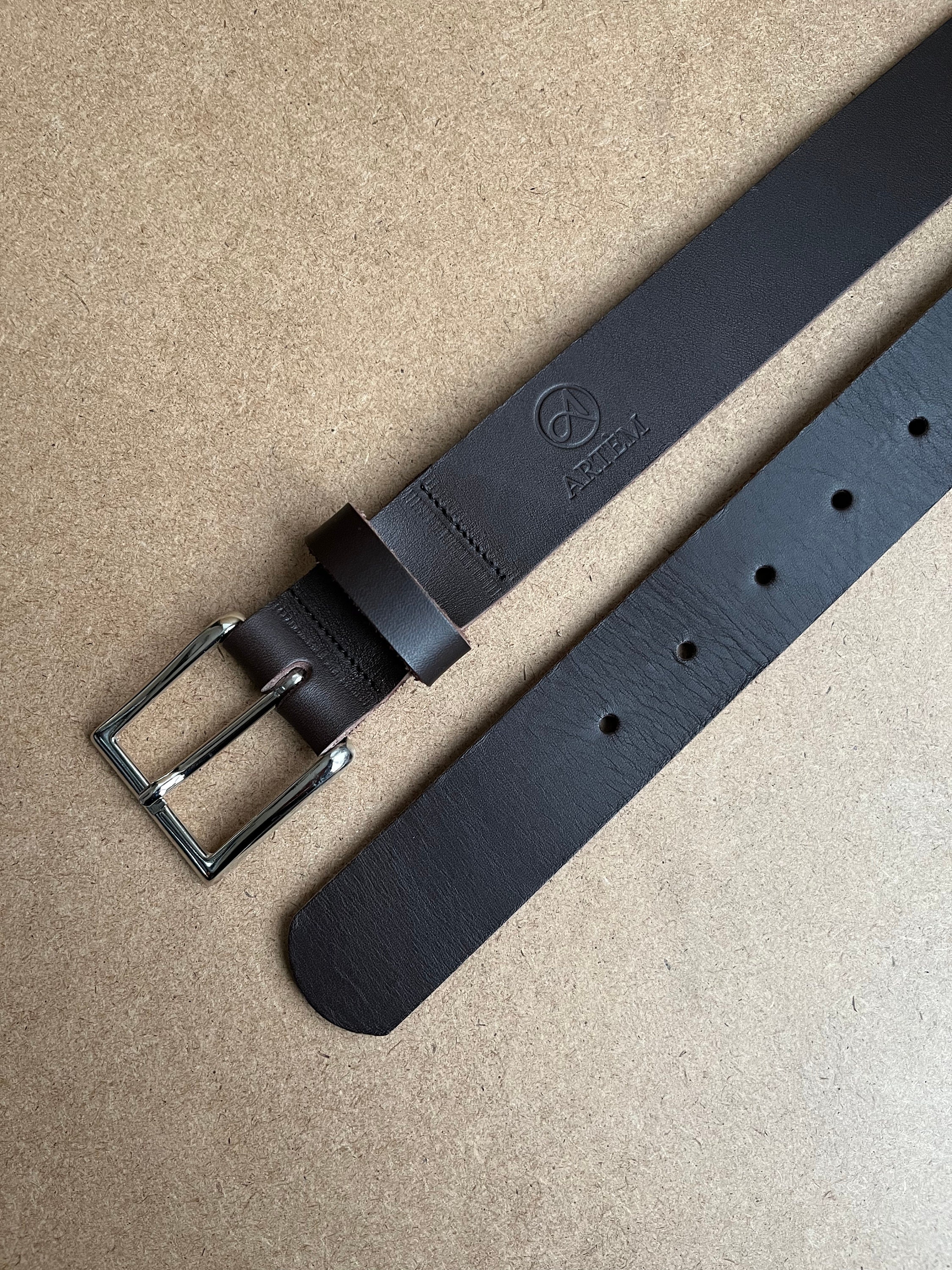 Brown Rugged Italian Leather Belt Handcrafted in Canada. - Etsy