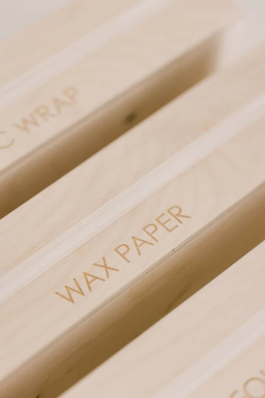 Wax Paper Dispenser Wooden Box | Sliding Cutter for Foil Wax Plastic ...