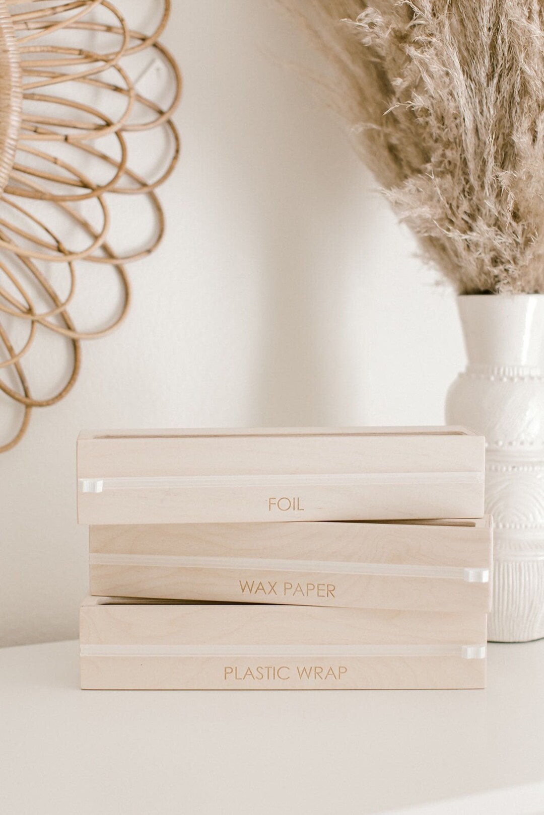12” Parchment Paper Dispenser for Drawer | Wooden Roll Holder With ...