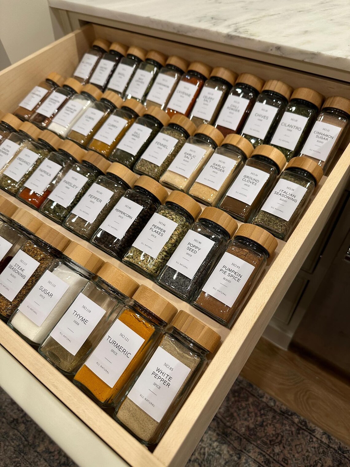 Spice Rack Drawer Organizer Inserts, Customizable, Modular, Handmade in ...