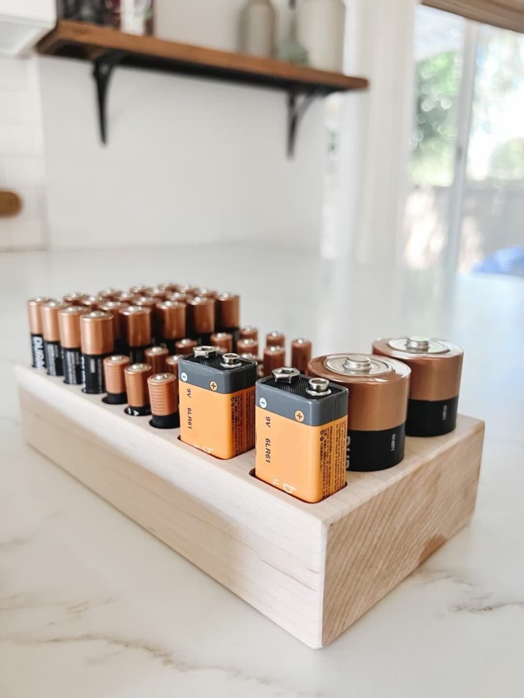 Wooden Battery Organizer | Battery Dispenser | Battery Storage ...