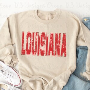 Louisiana Red Distressed Design PNG Digital Design - Etsy