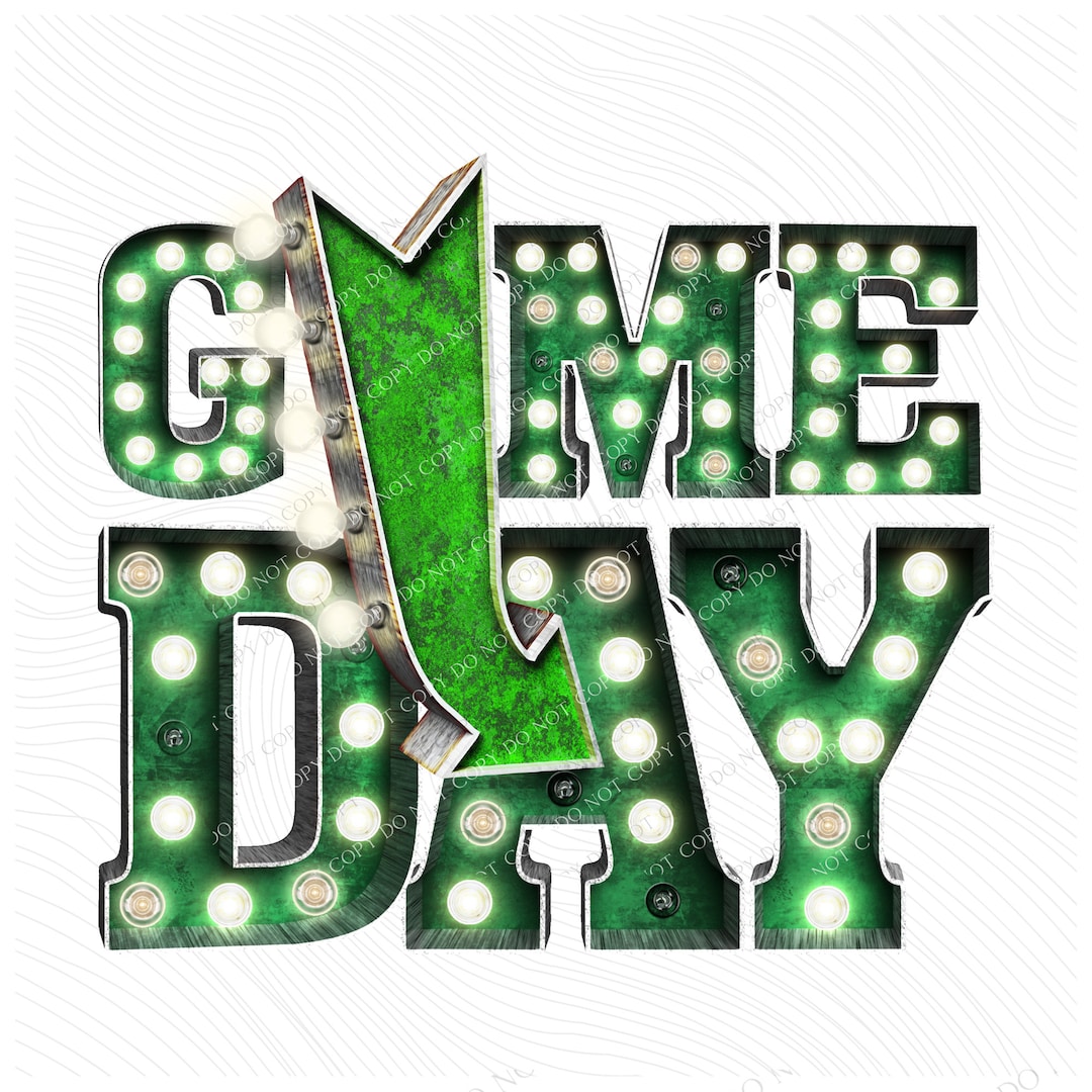 Game Day Green Marquee Design PNG Digital Download - Etsy