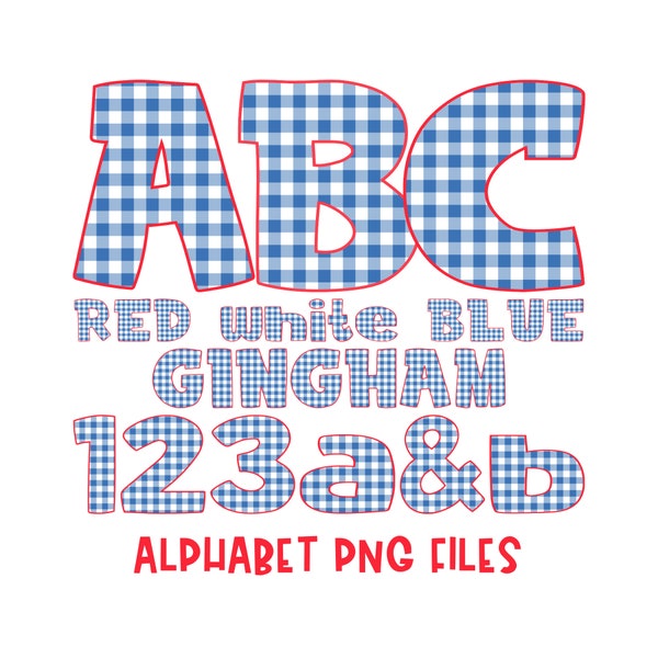 Red White Blue Alphabet Png - Etsy