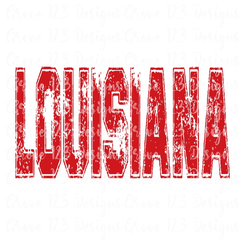 Louisiana Red Distressed Design PNG Digital Design - Etsy