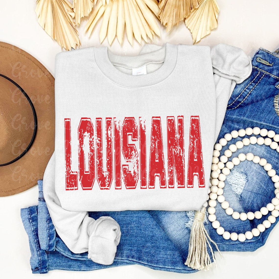 Louisiana Red Distressed Design PNG Digital Design - Etsy