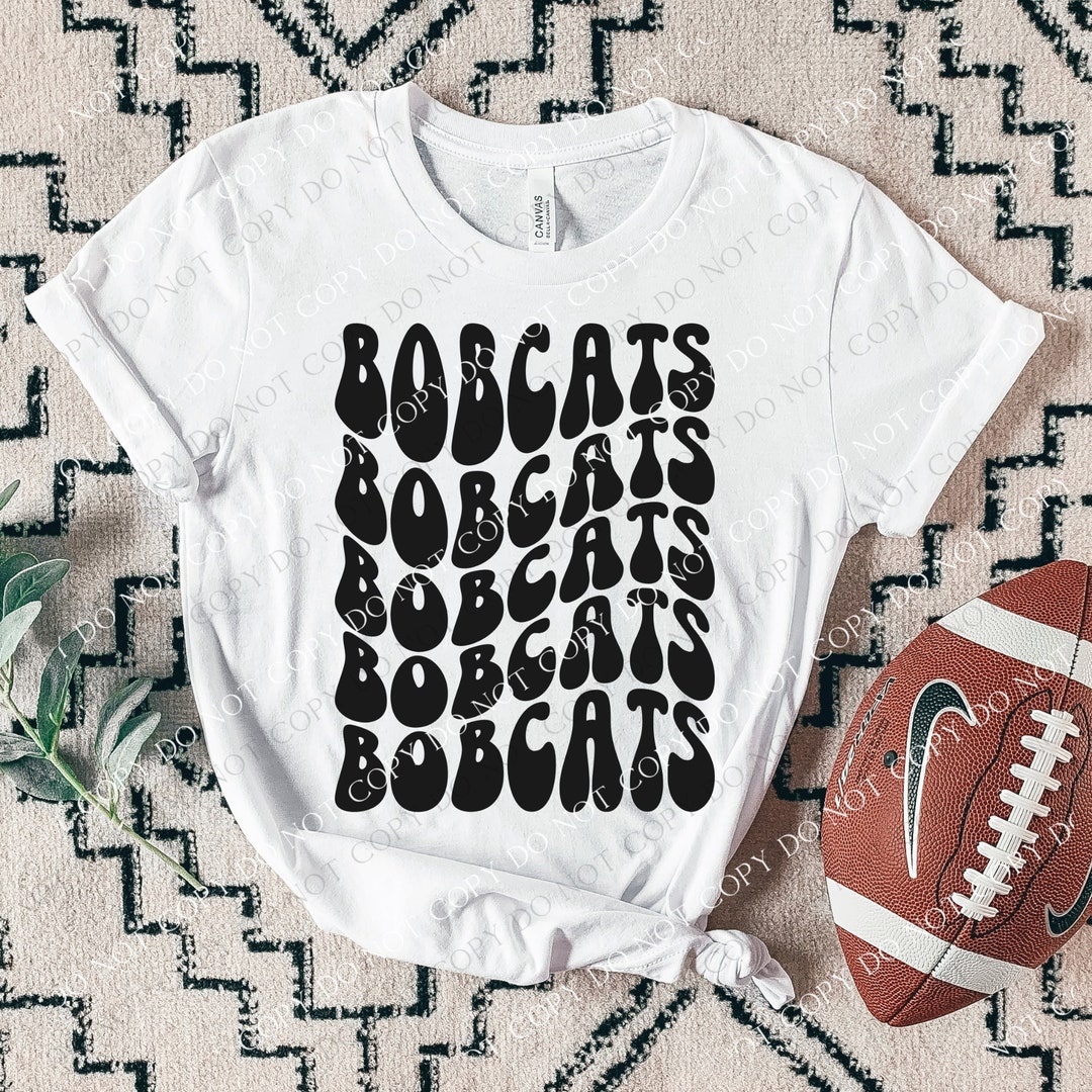 Bobcats Groovy Wave Stacked Digital Design PNG Both Black and - Etsy