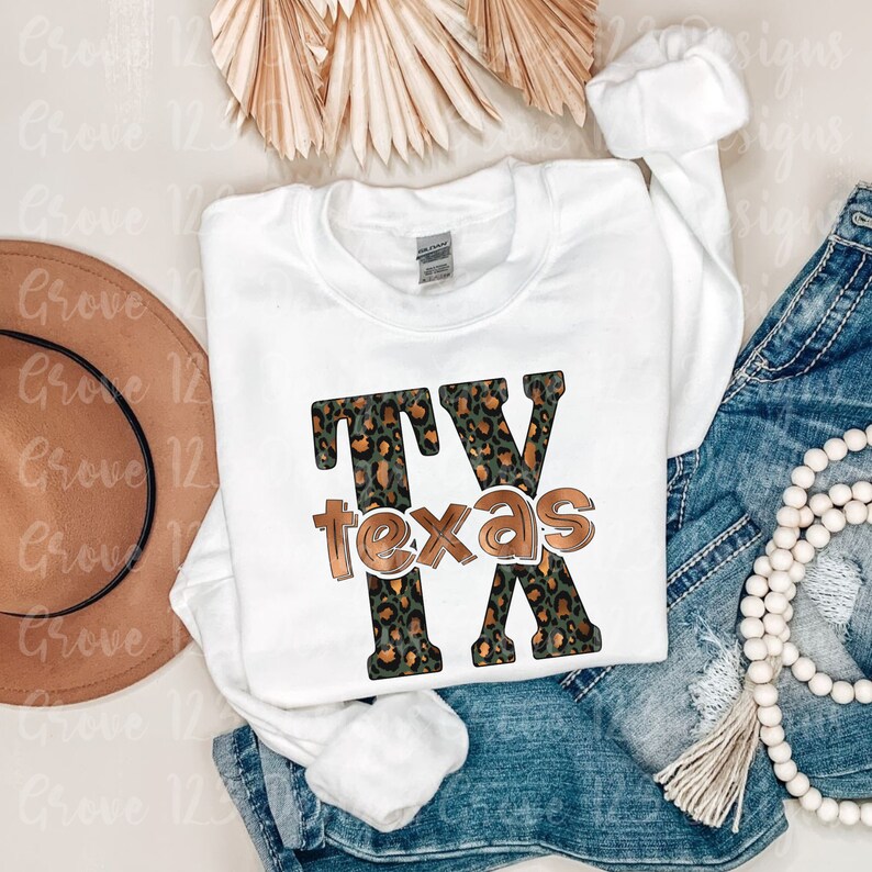 TX Texas Forest Foil Leopard Print Design PNG Digital Download Art ...