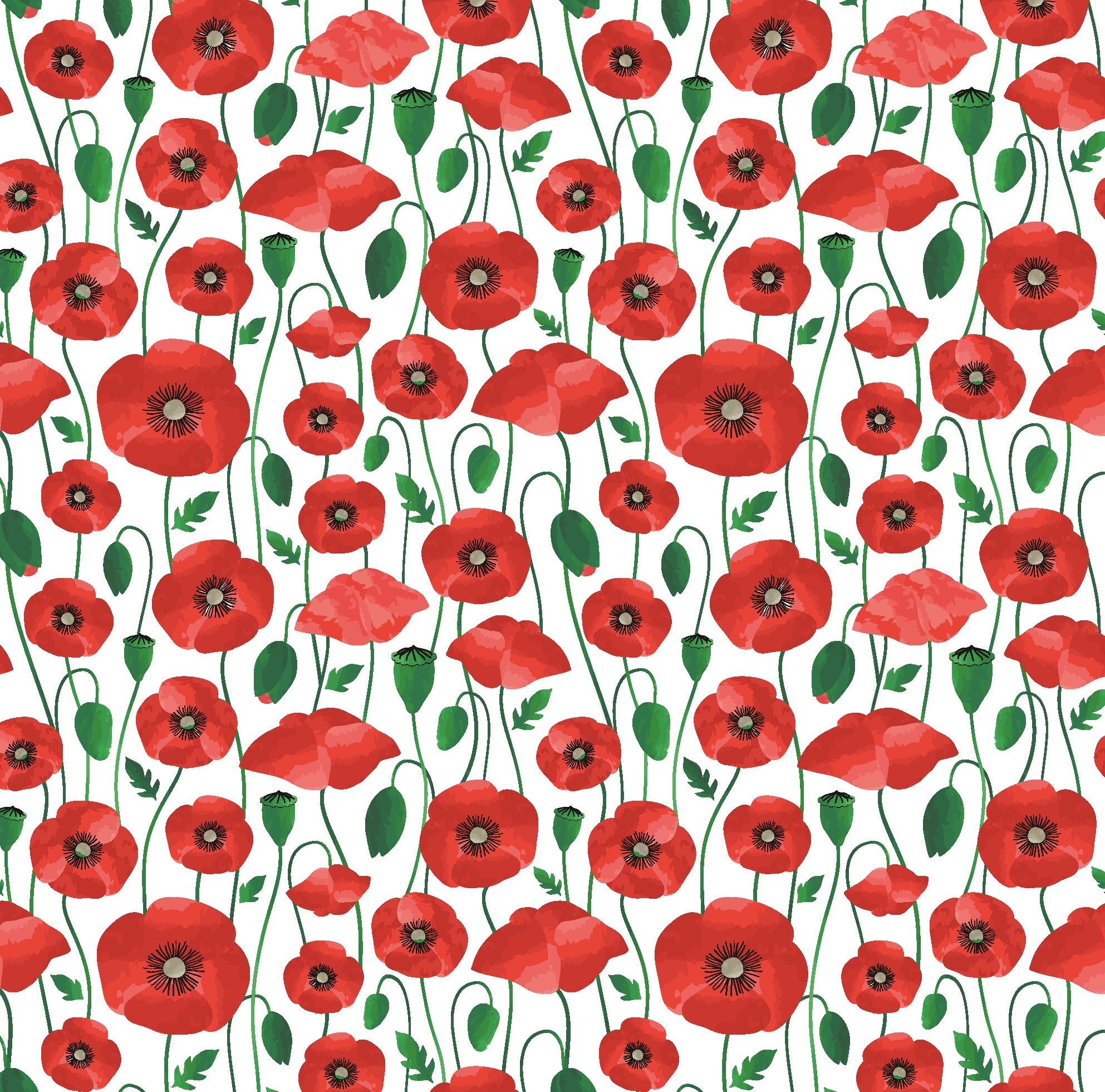 Poppy Floral Wrapping Paperbirthday Wrapmothers Day Wrapping - Etsy