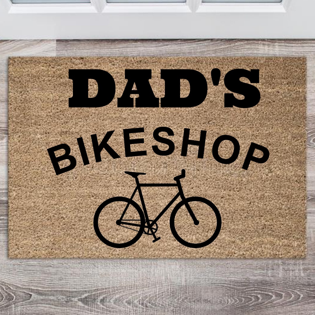 Personalized Bike Shop Coir Doormat 18x30 Outdoor Entry Way Birthday ...